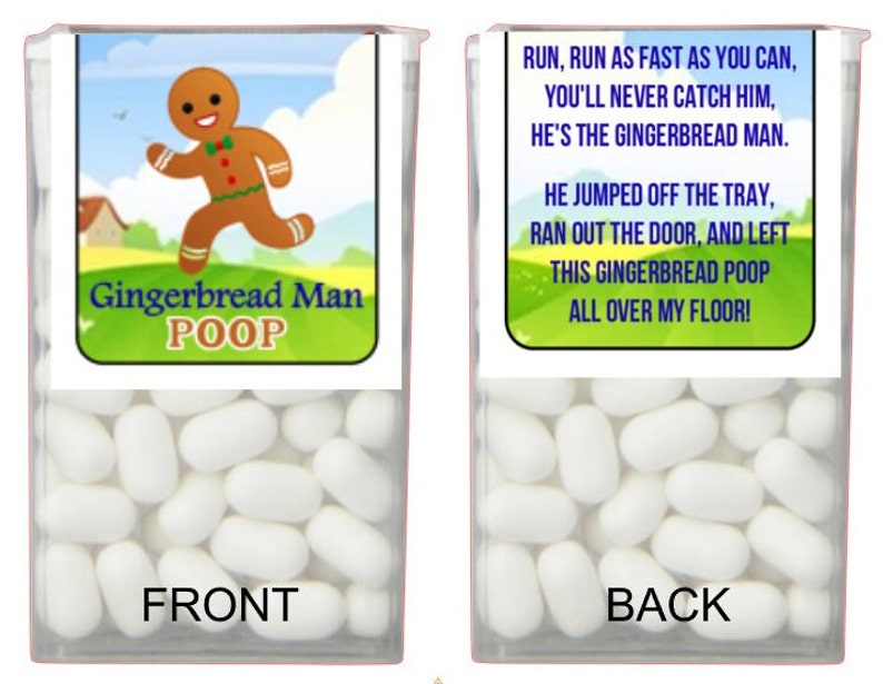 Gingerbread Man Poop Tic Tac Labels - Christmas Stocking Stuffers ...