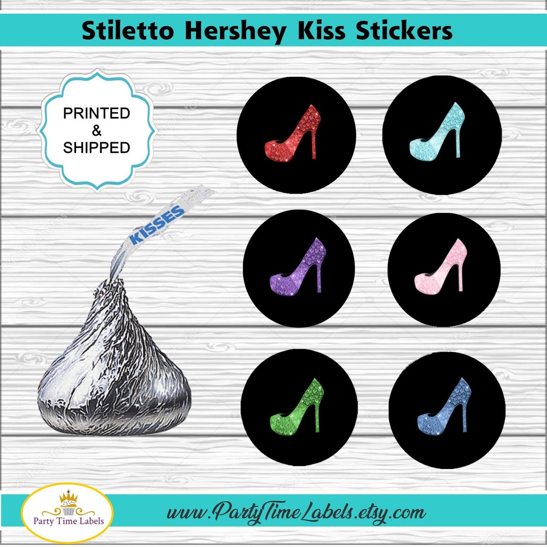 High Heel Stiletto 3/4" Round Candy Stickers - Birthday Party Favors ...