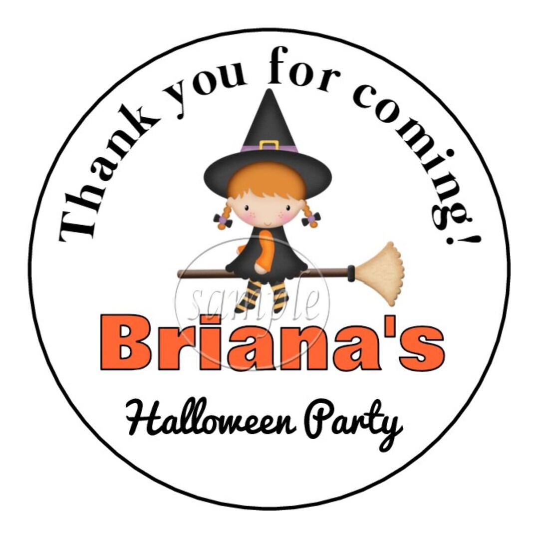 Halloween Witch Stickers - Halloween Party Favors - Treat Bag Labels ...