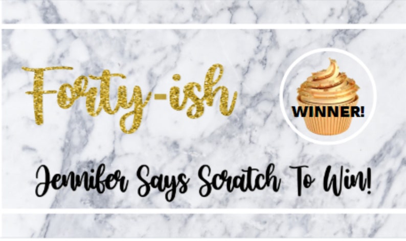 Birthday Scratch Offs - ANY AGE - Black, White, Gold Birthday Party ...