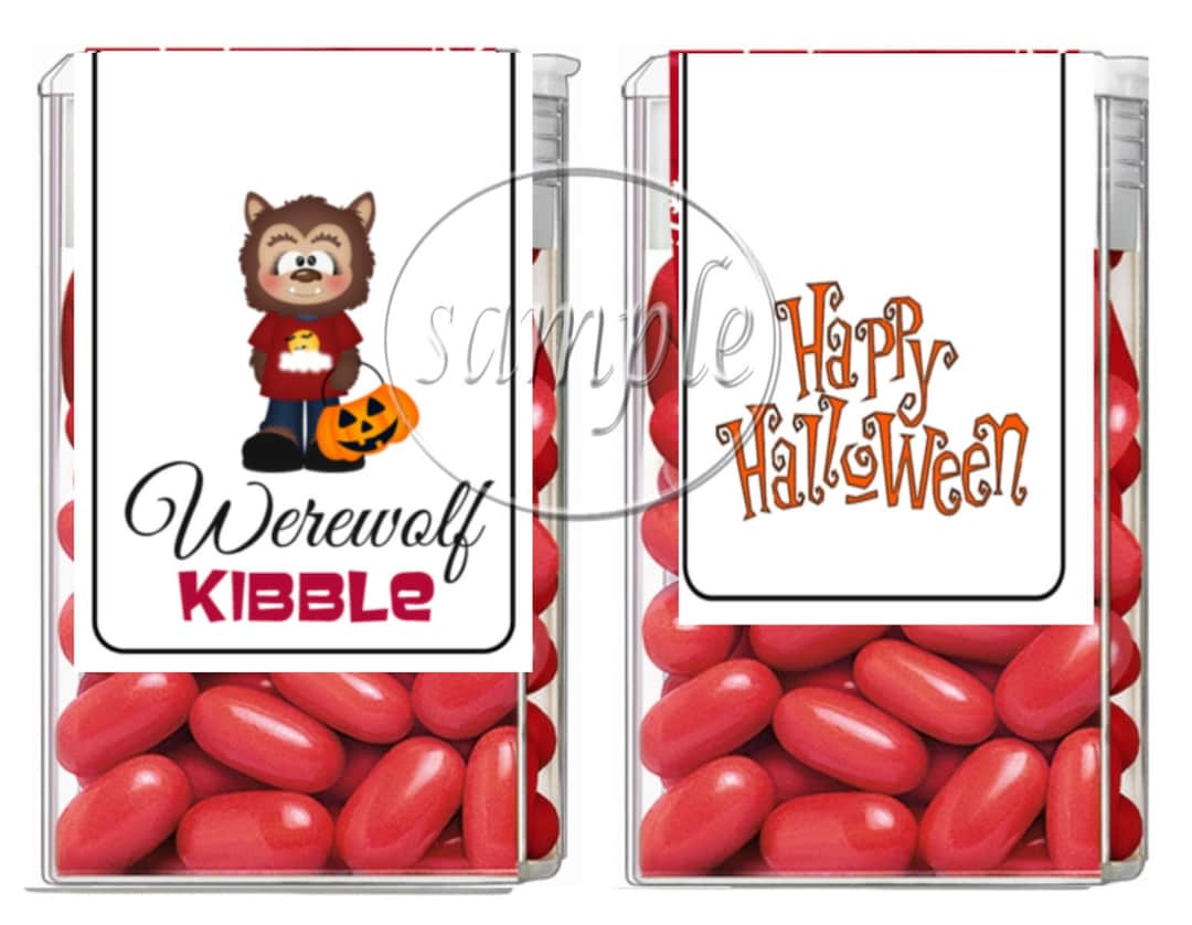 Werewolf Kibble Tic Tac Labels - Halloween Party Favors - Birthday ...