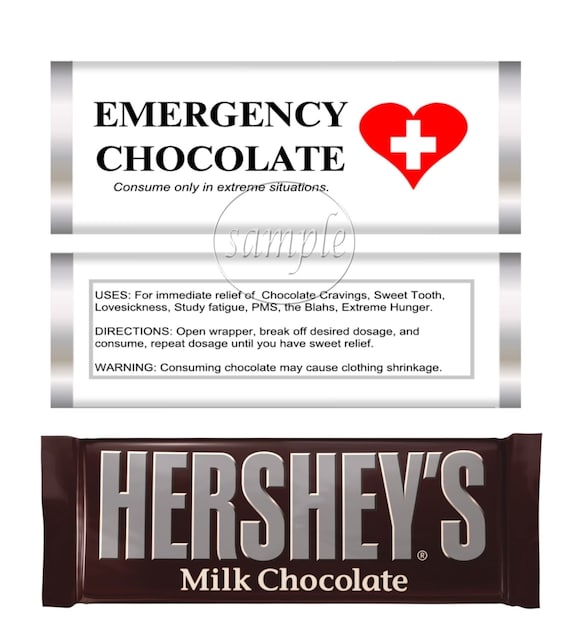 Emergency Chocolate Candy Bar Wrappers Valentine Party | Etsy