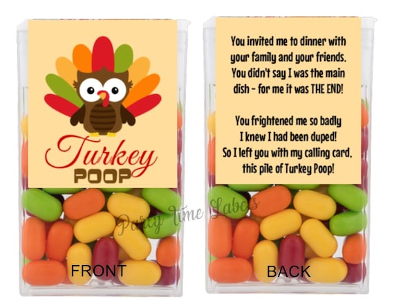 Turkey Poop Tic Tac Labels Thanksgiving Tic Tac Labels - Etsy