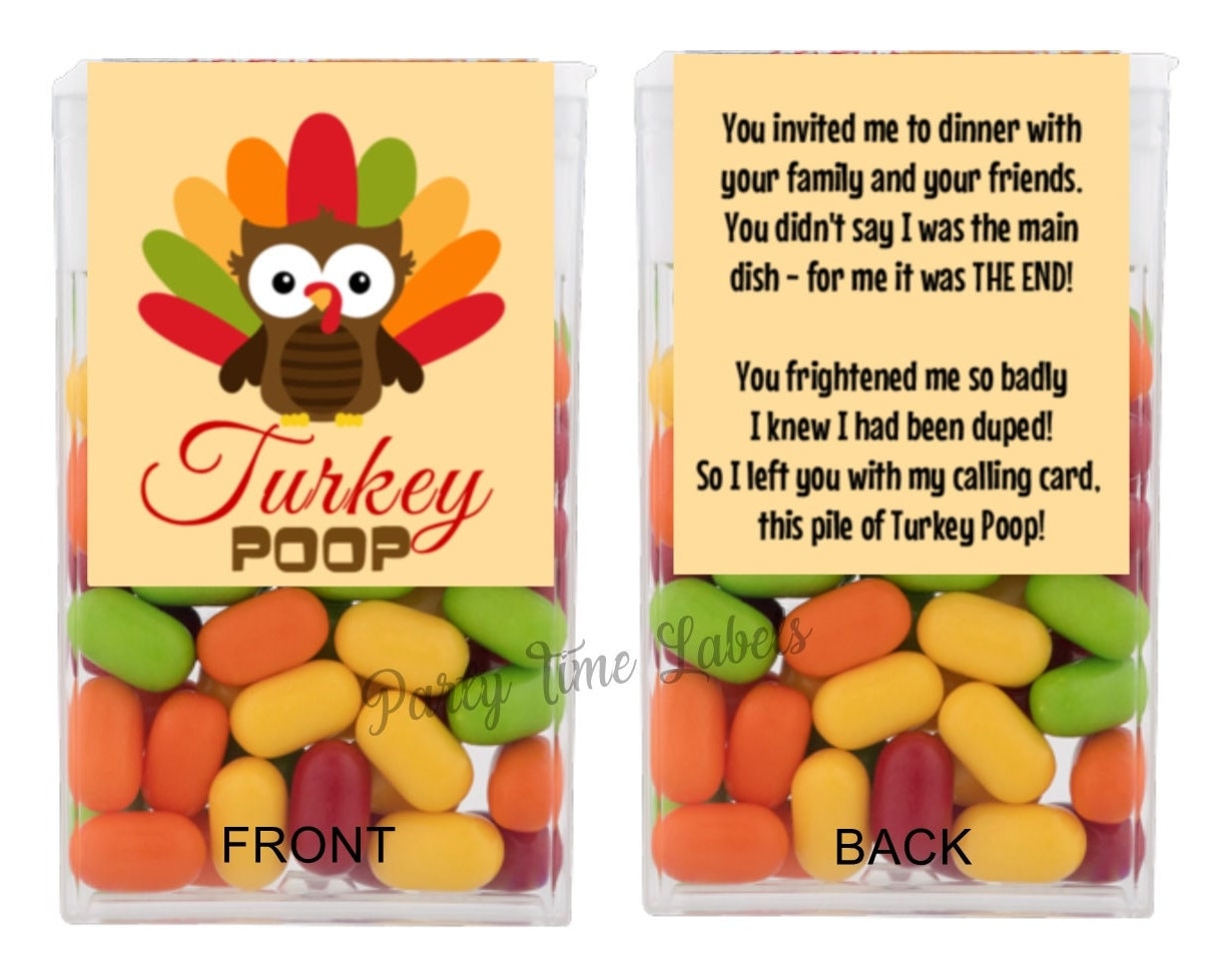 Turkey Poop Tic Tac Labels Thanksgiving Tic Tac Labels - Etsy