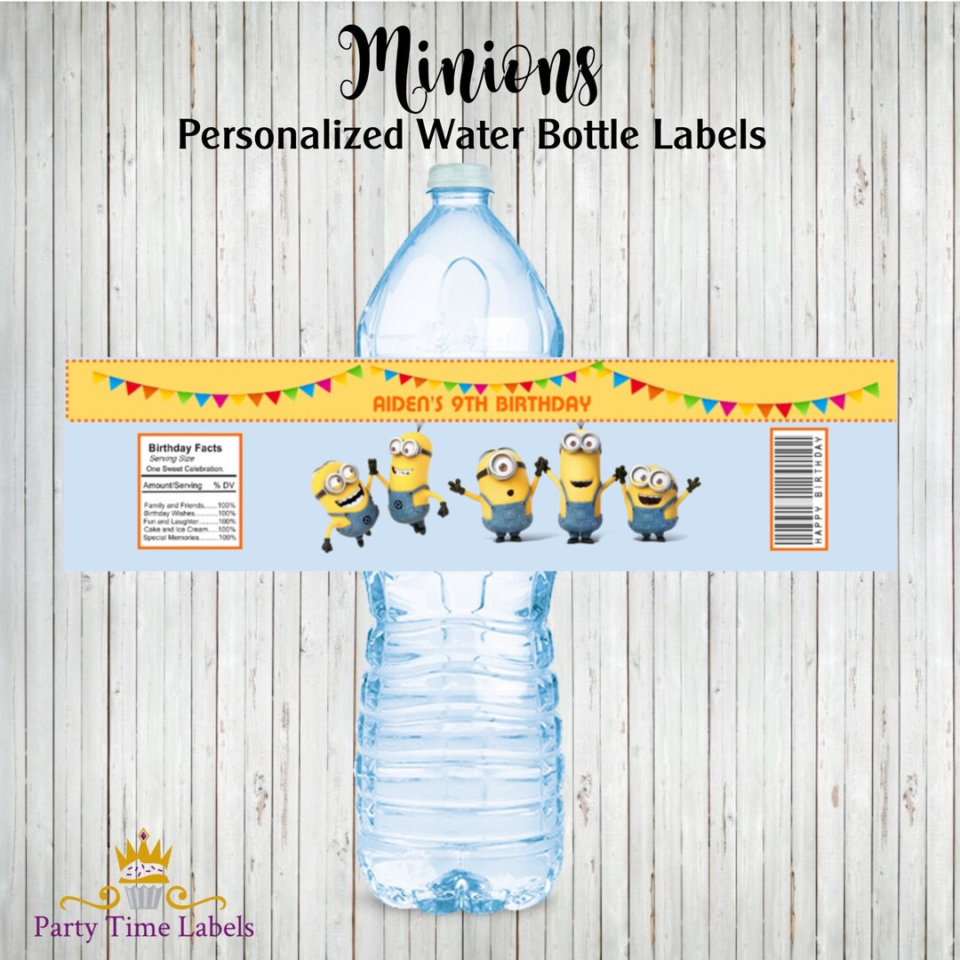 Minions Water Bottle Labels - Birthday Party Favors - Minions Party ...