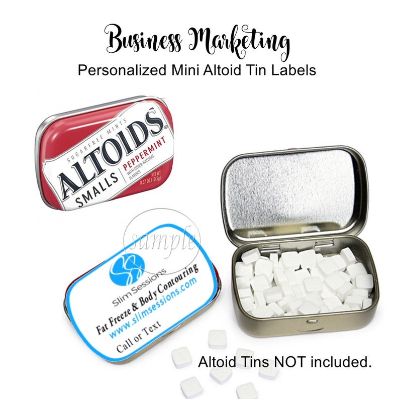 Mini Altoid Tin Labels - Business Marketing - Personalized Stickers ...