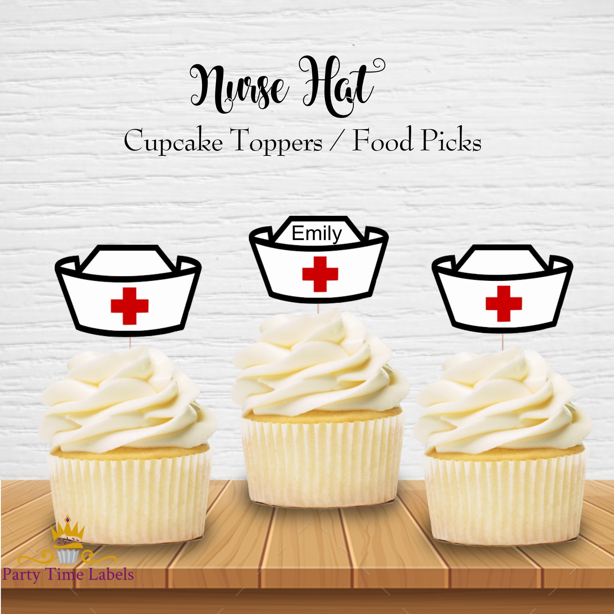 Nurse Hat Cupcake Toppers Enfermera Graduación de Alimentos - Etsy México