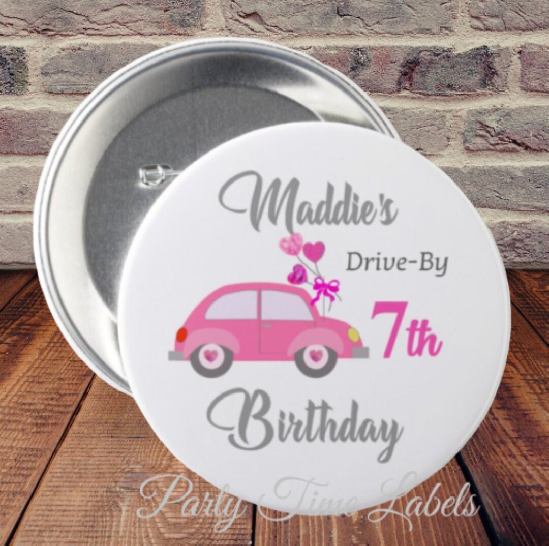 Drive by Birthday Party Button Keepsake Drive Thru - Etsy