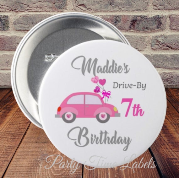 Drive by Birthday Party Button Keepsake Drive Thru | Etsy