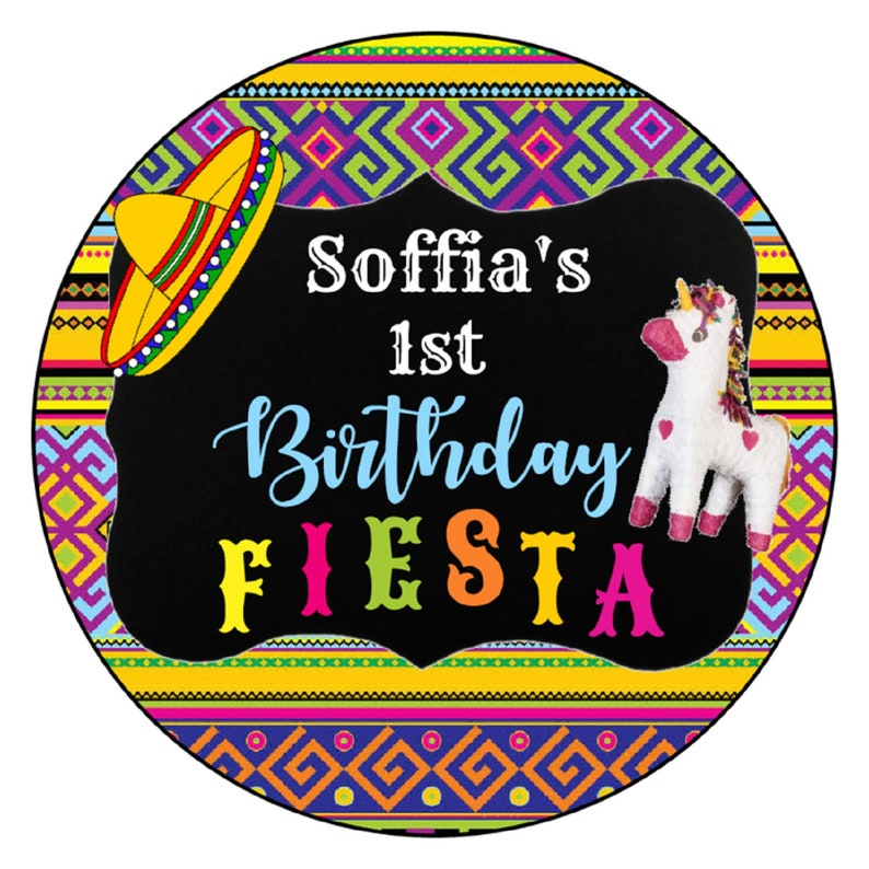 Fiesta Birthday Party Favor Labels - Fiesta Bridal Shower Labels ...