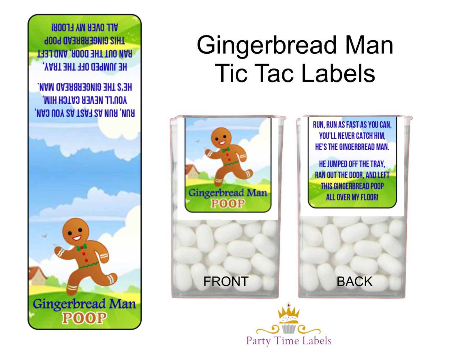 Gingerbread Man Poop Tic Tac Labels - Christmas Stocking Stuffers ...