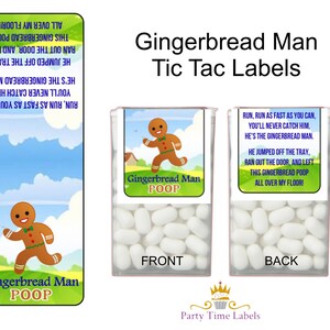 Gingerbread Man Poop Tic Tac Labels - Christmas Stocking Stuffers ...