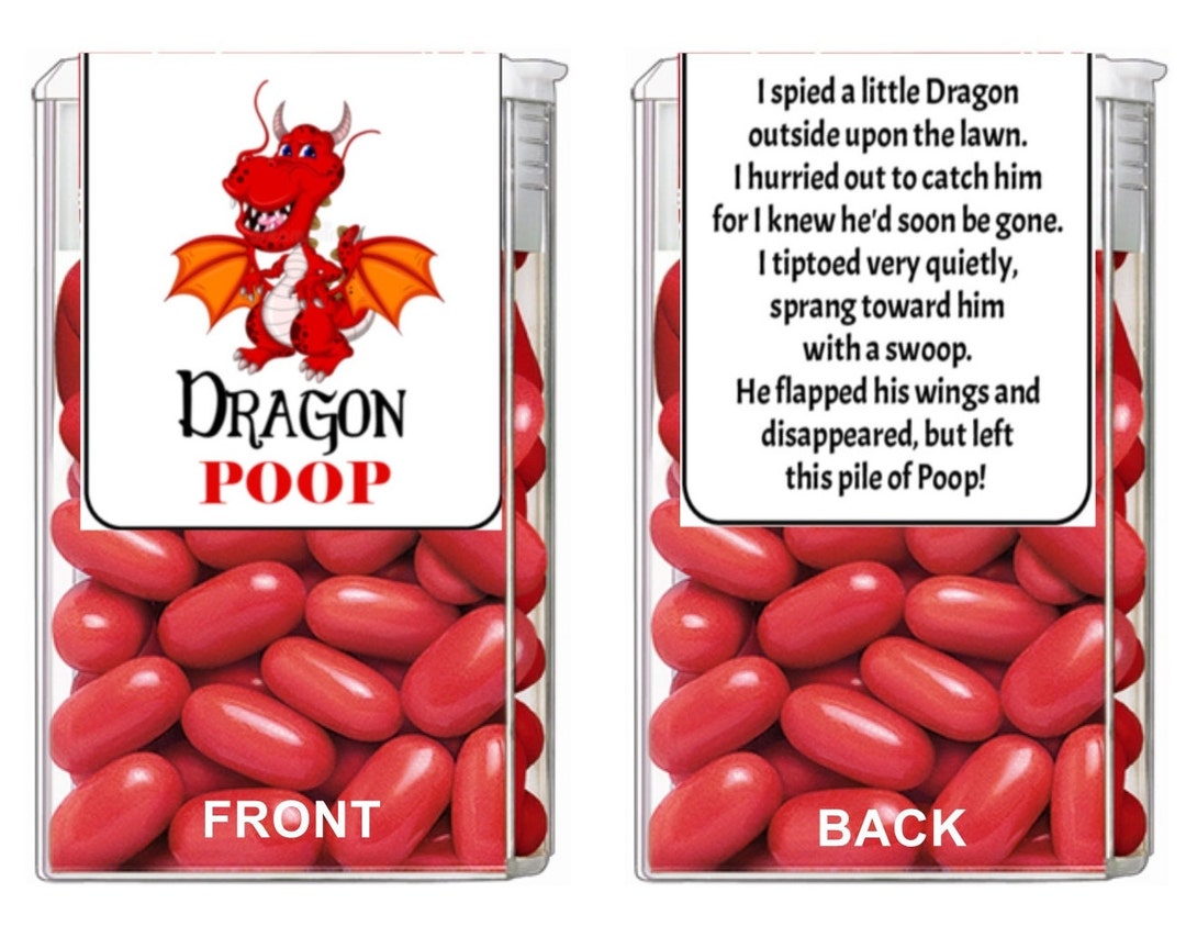 Dragon Poop Tic Tac Labels - Halloween Party Favor - Birthday Party ...