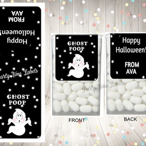 Ghost Poop Tic Tac Labels - Halloween Party Favors - Stickers - 14 CT ...