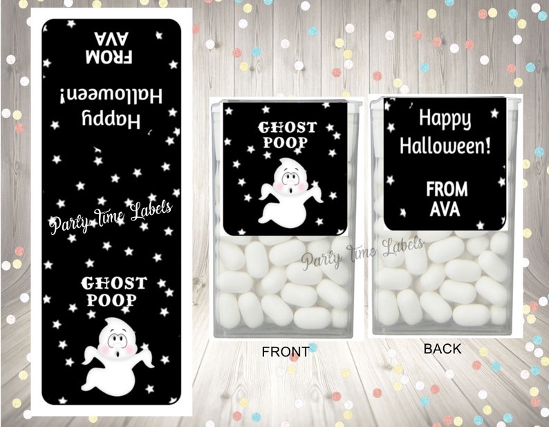 Ghost Poop Tic Tac Labels - Halloween Party Favors - Stickers - 14 CT ...