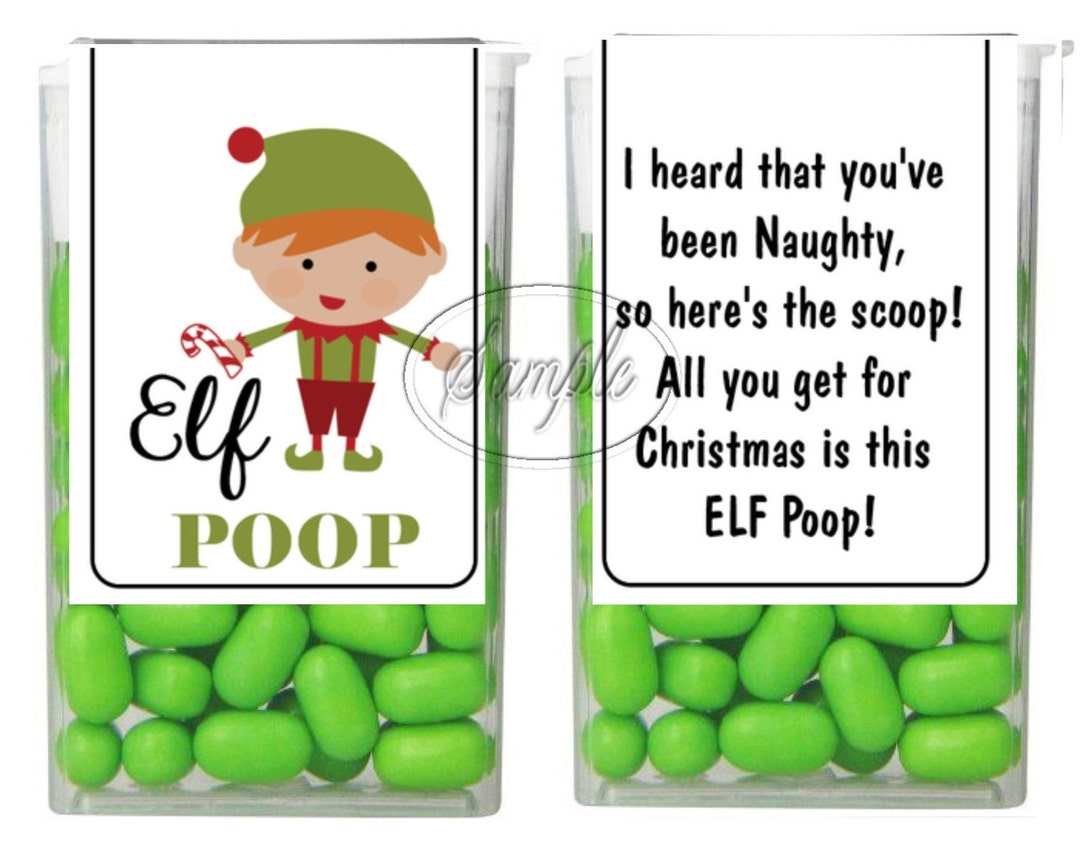 Elf Poop Tic Tac Labels - Stocking Stuffers - Christmas Party Favors ...