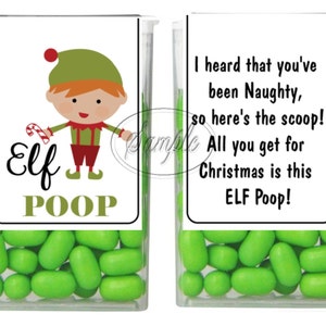 Elf Poop Tic Tac Labels - Stocking Stuffers - Christmas Party Favors ...