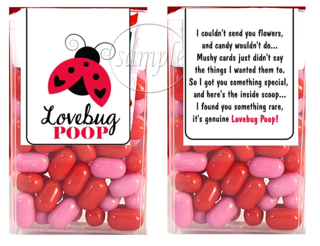 Valentine Tic Tac Labels - Lovebug Poop Valentine Party Favors ...