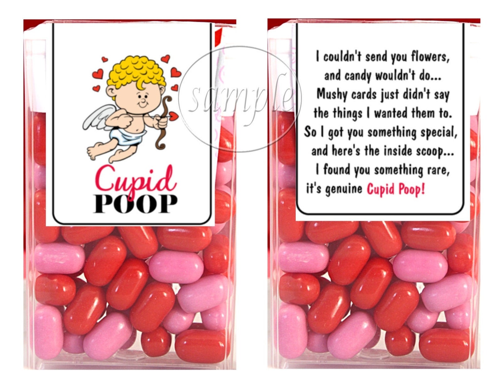 Cupid Poop Valentine Tic Tac Labels Tic Tac Stickers | Etsy