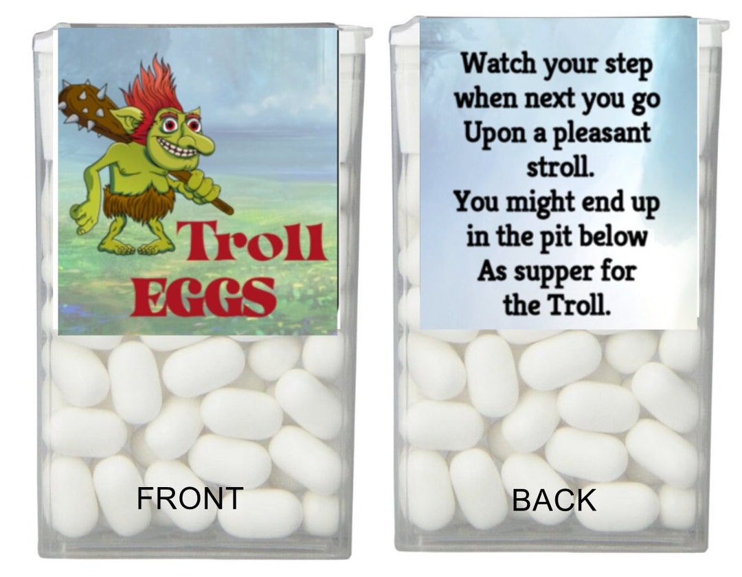 Troll Eggs Tic Tac Labels - Halloween Party Favors - Tic Tac Stickers ...