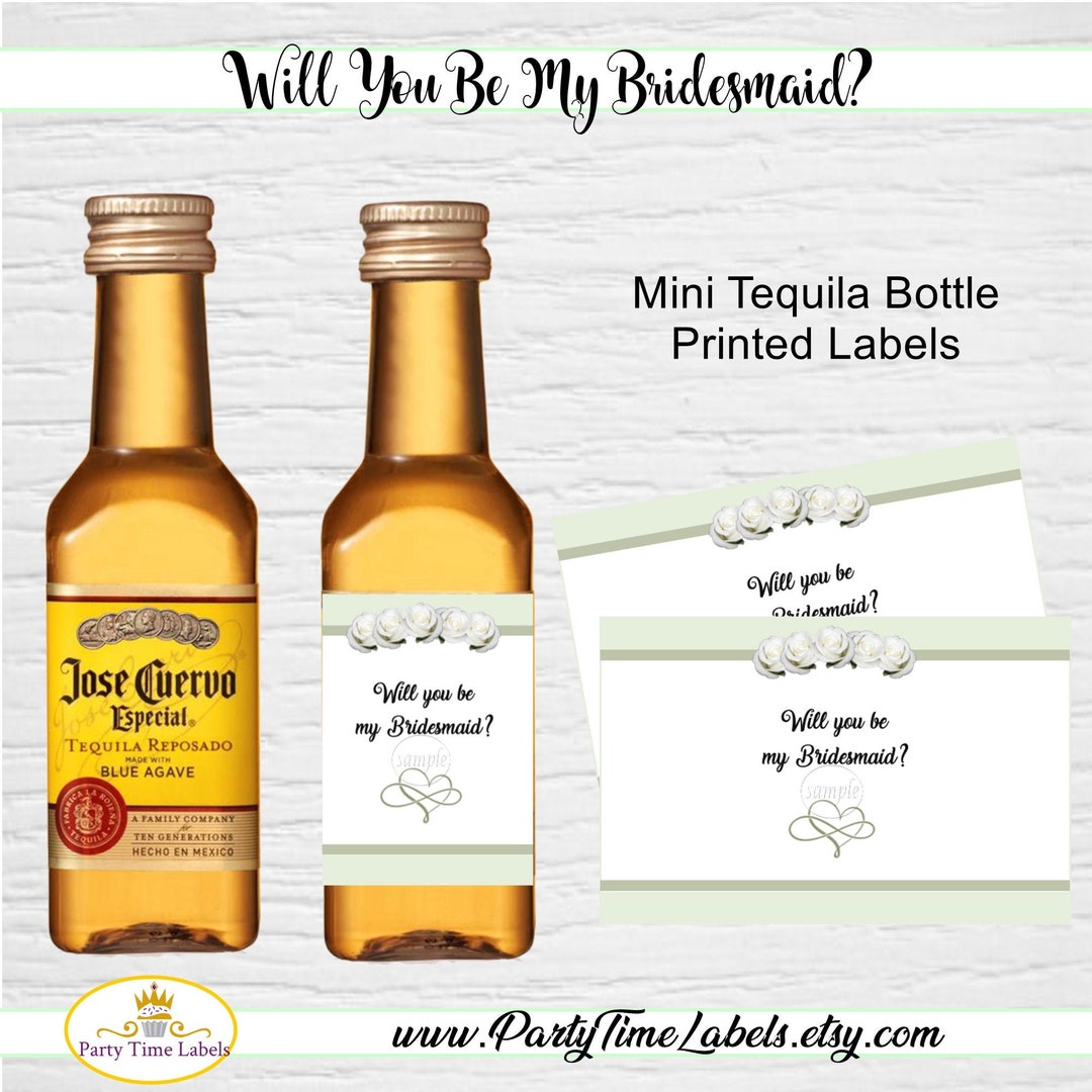 Mini Tequila Bottle Stickers, Mini Liquor Bottle Labels, Bachelorette ...