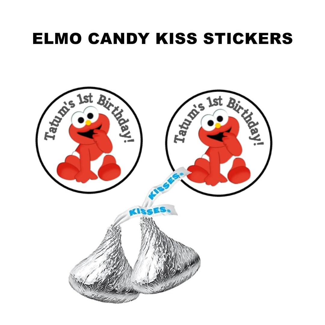 Elmo 3/4" Round Candy Stickers - Birthday Party Favor Labels - Baby ...