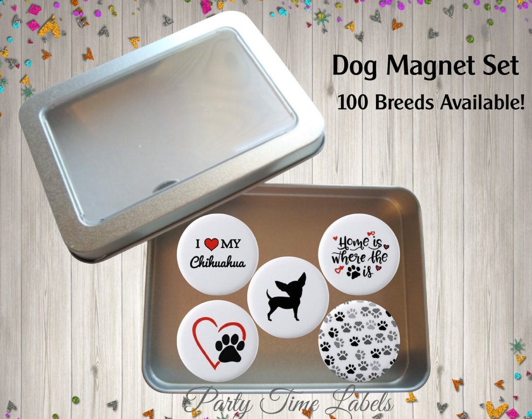 Dog Magnets Gift Set - 100 Dog Breeds Available - Chihuahua Magnets ...