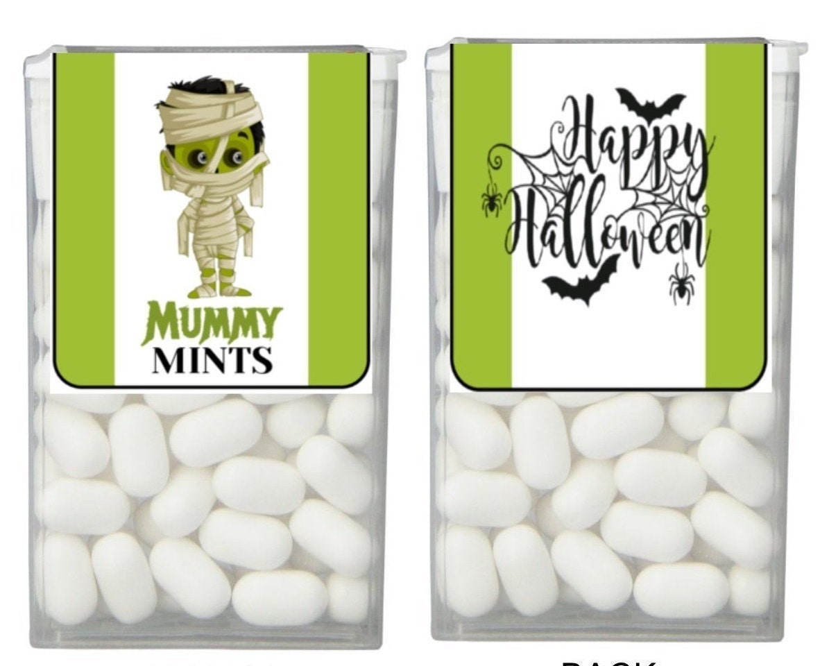 Mummy Mints Tic Tac Labels - Halloween Party Favors - Tic Tac Stickers ...