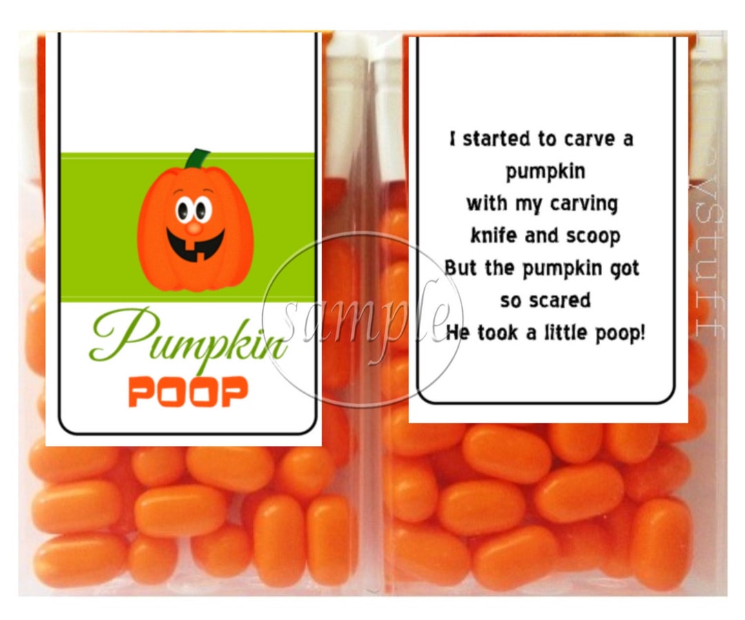 Pumpkin Poop Tic Tac Labels - Halloween Party Favor Labels - Stickers ...