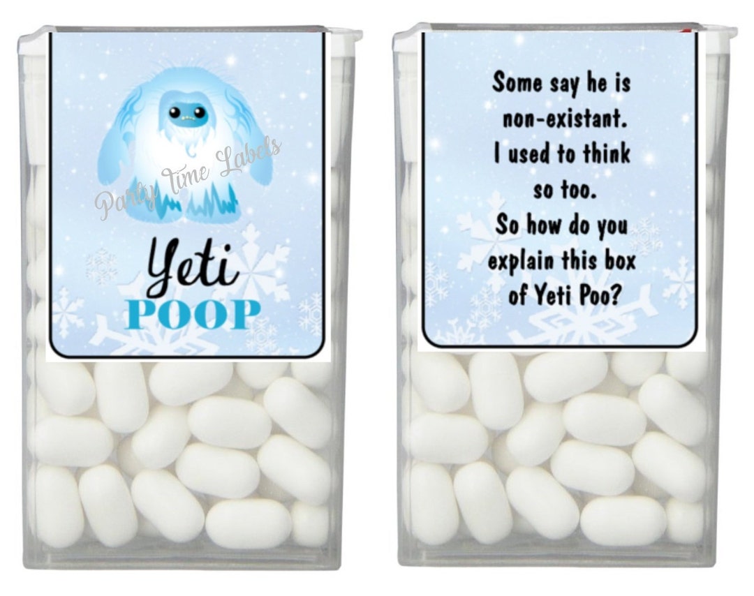 Etiquetas Yeti Poop Tic Tac Etiquetas de Favor de Fiesta de Navidad ...