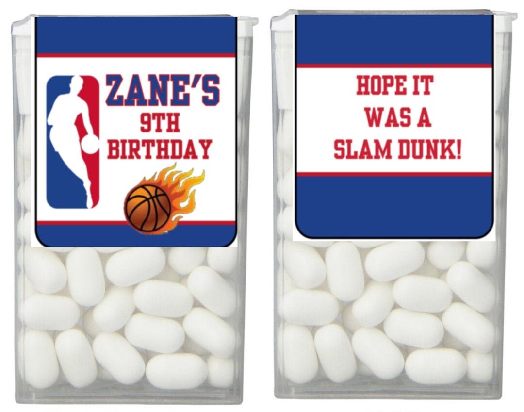 Basketball Birthday Party Favors, Tic Tac Labels, Stickers - 14 CT ...