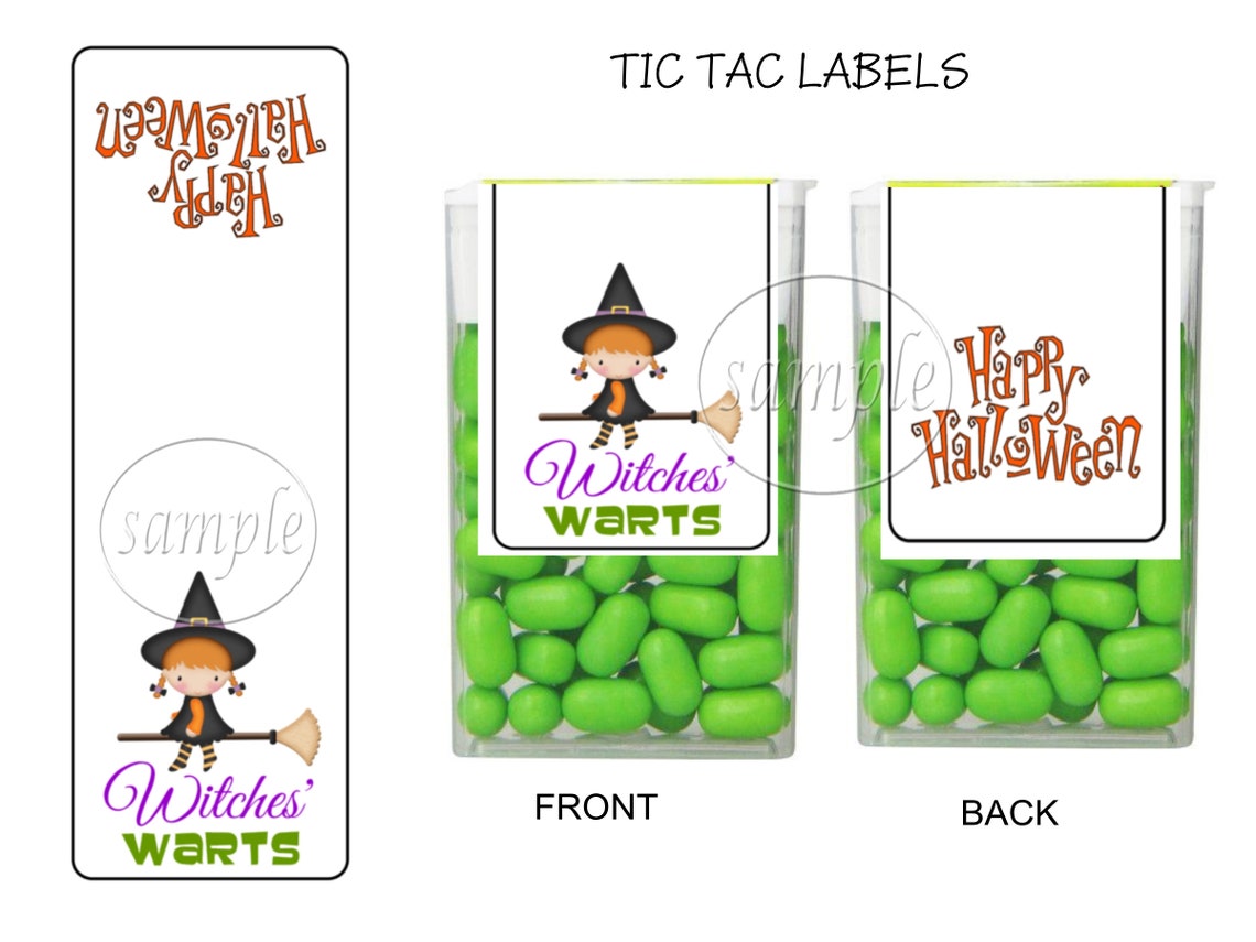 Witches Warts Tic Tac Labels - Halloween Party Favors - Birthday Party ...