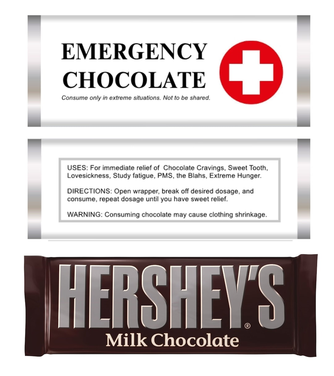 Emergency Chocolate Candy Wrappers - Halloween Favors - Birthday Party ...