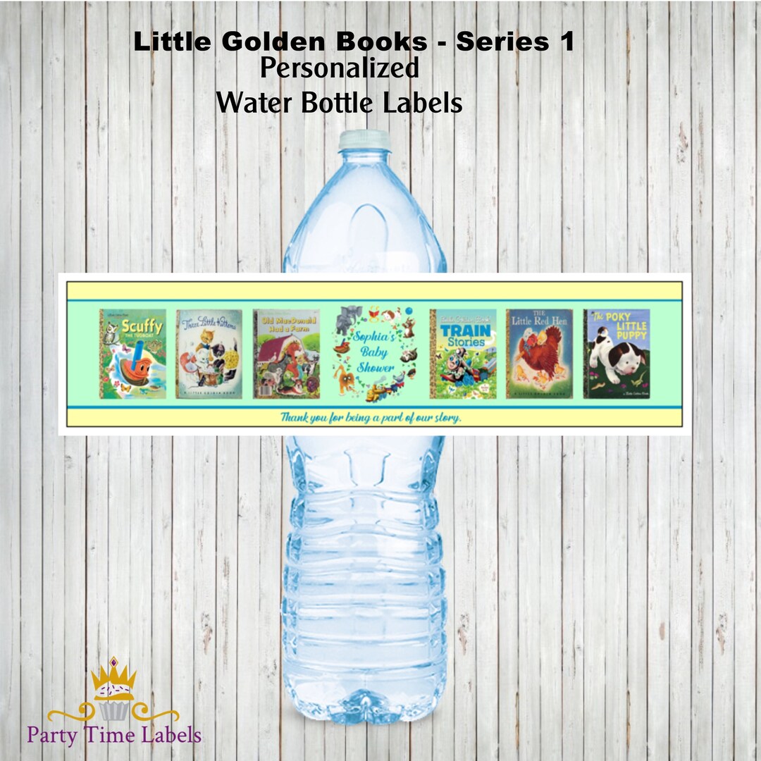 Golden Books Water Bottle Labels - Storybook Baby Shower Party Favors ...
