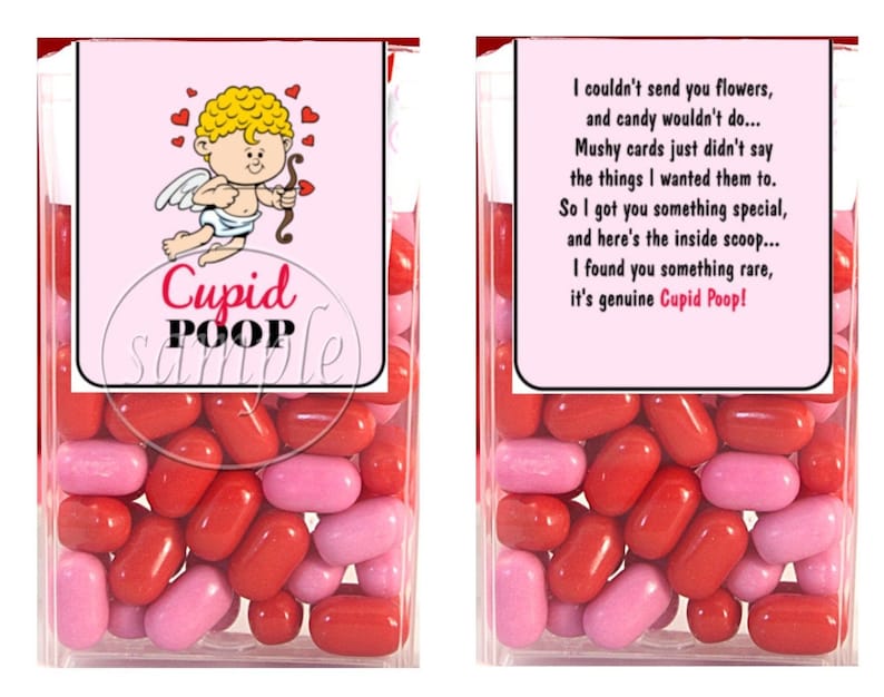 Cupid Poop Valentine Tic Tac Labels Tic Tac Stickers | Etsy