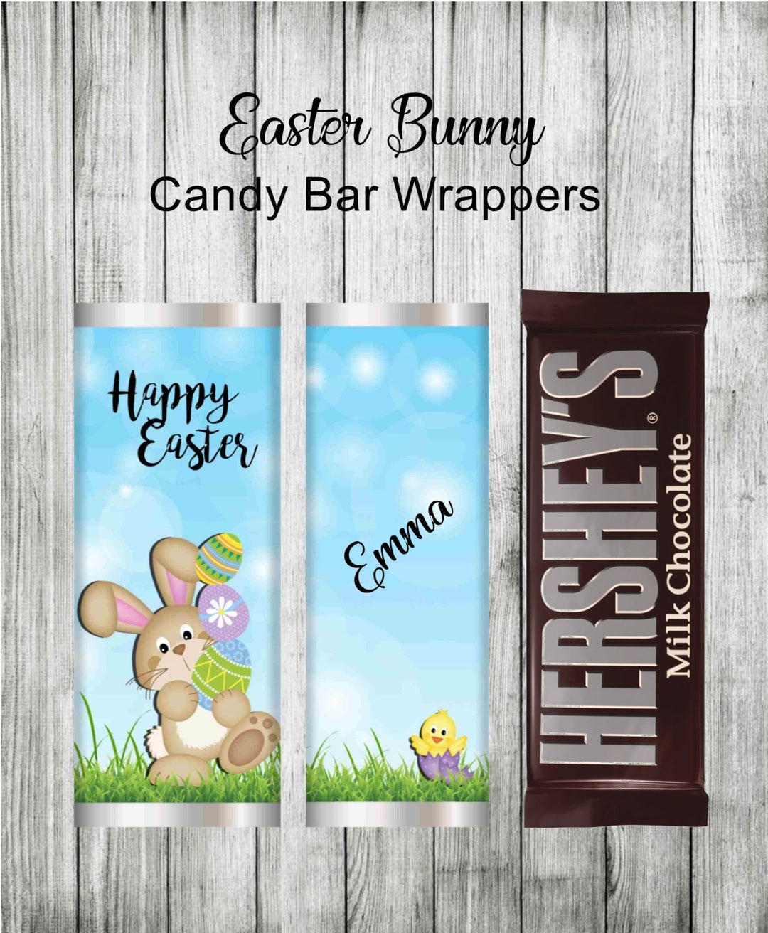 Easter Bunny Candy Bar Wrappers Easter Basket Fillers Personalized ...