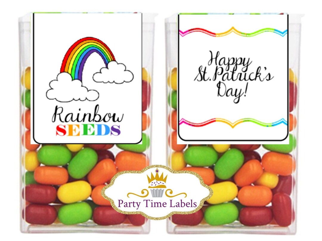 Rainbow Seeds Tic Tac Labels - St. Patrick's Day Party Favors - St ...