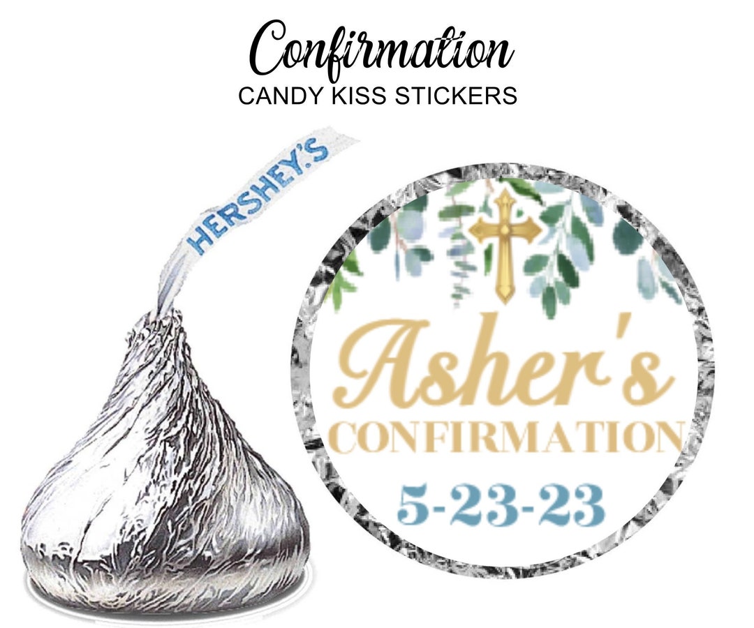 Confirmation 3/4" Round Candy Stickers - Floral Confirmation Party ...
