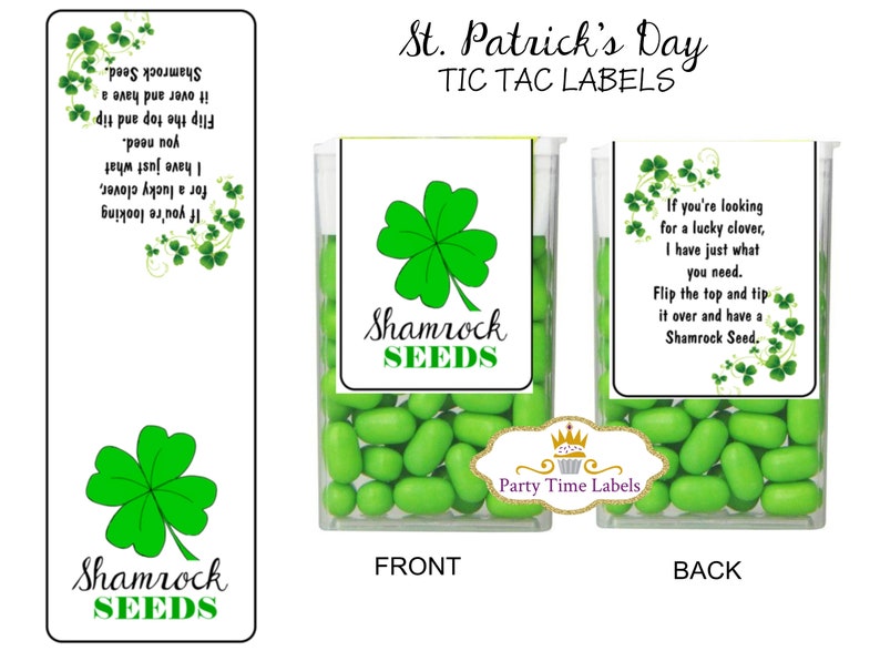 St. Patrick's Day Party Favors Shamrock Seeds Tic Tac | Etsy