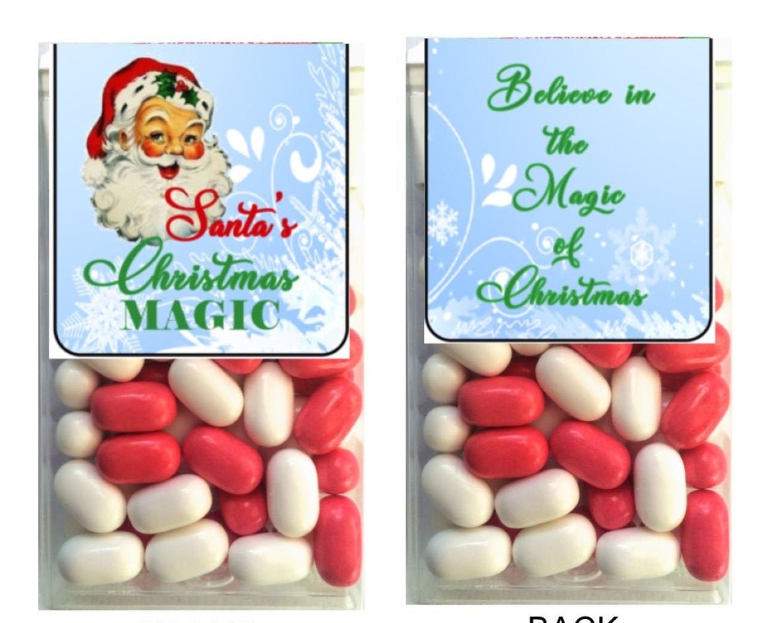 Christmas Tic Tac Stickers Santa Christmas Magic Stocking - Etsy