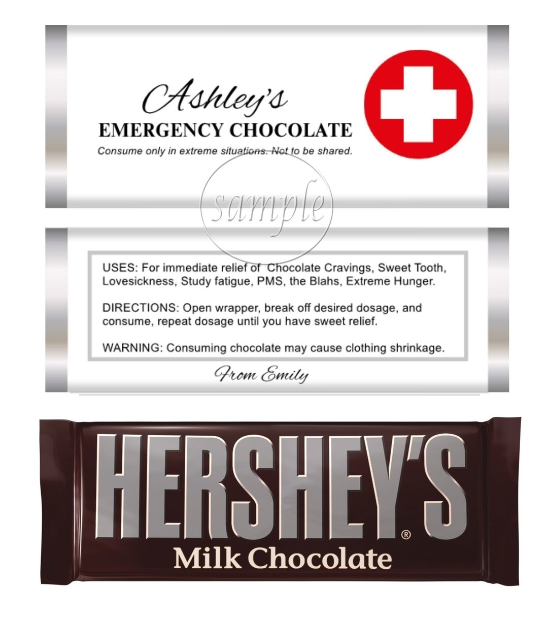 Emergency Chocolate Candy Wrappers - Personalized Birthday Party Favors ...
