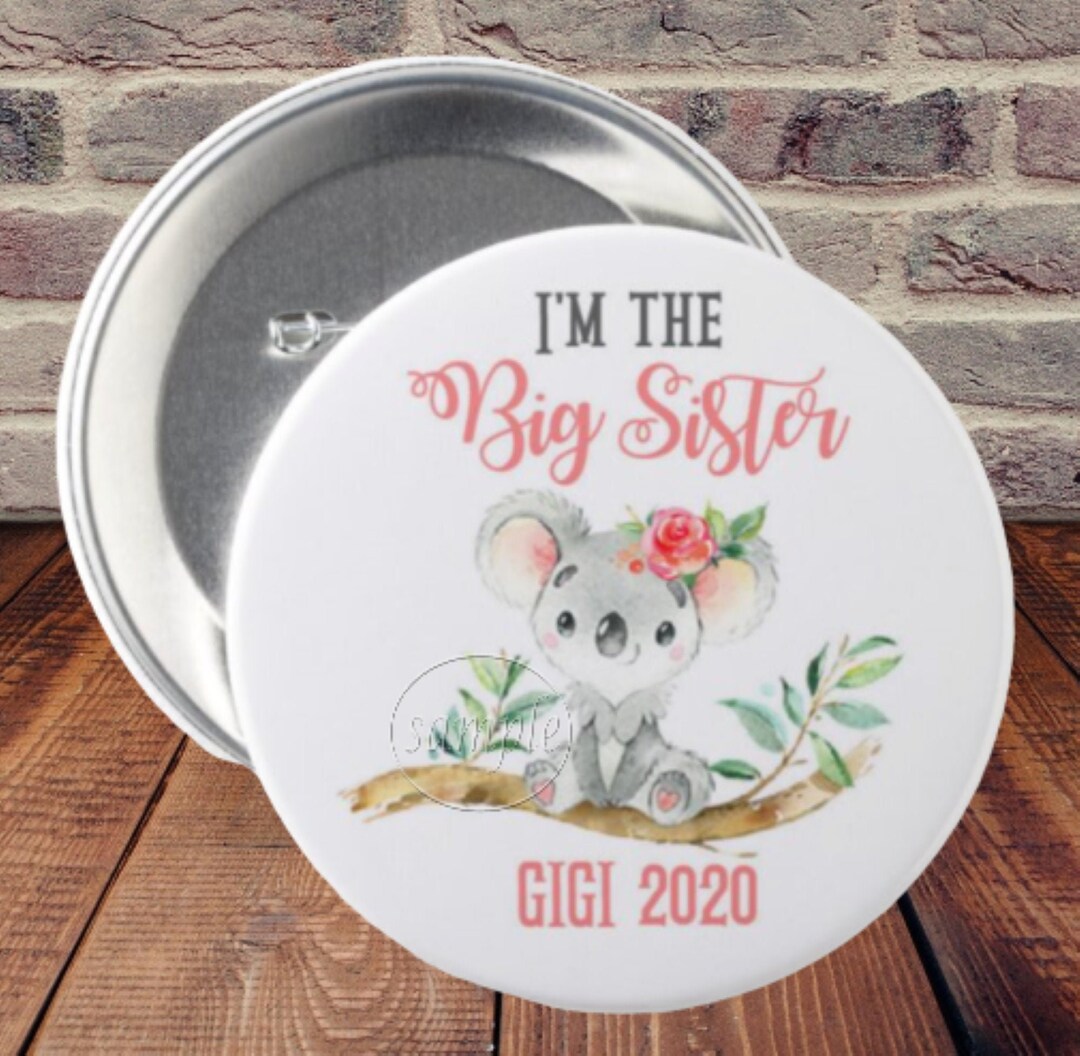 Big Sister Pin - Keepsake Button - Clip on or Pinback Button - Fridge ...