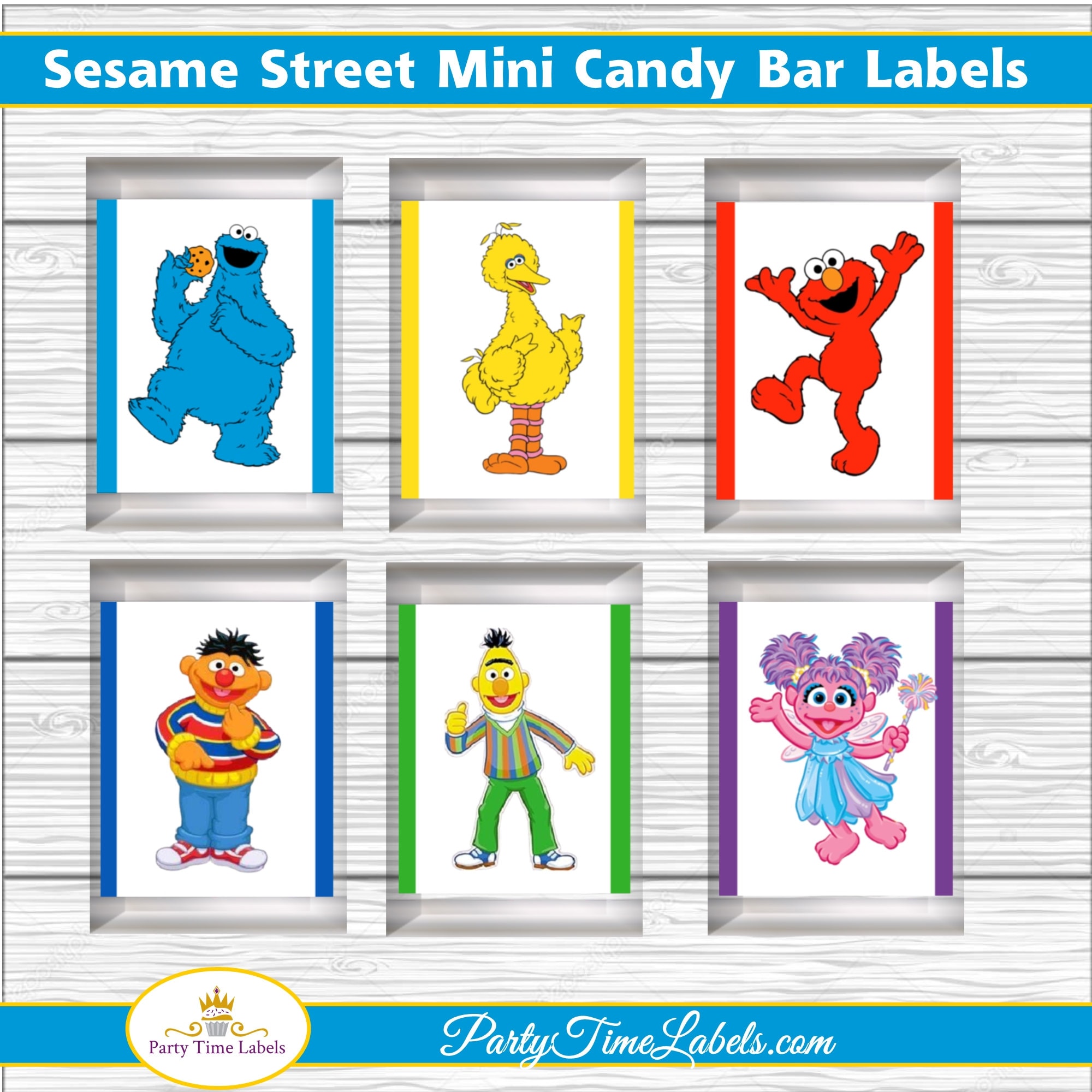 Sesame Street Mini Candy Bar Labels - Personalized Birthday Party Favor ...