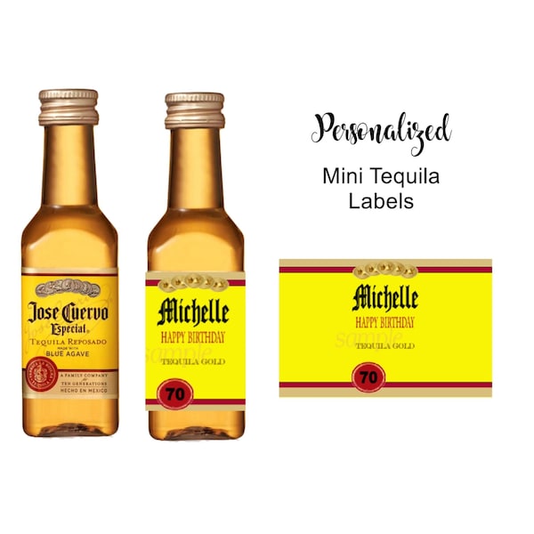 Tequila Mini Bottle Label - Etsy