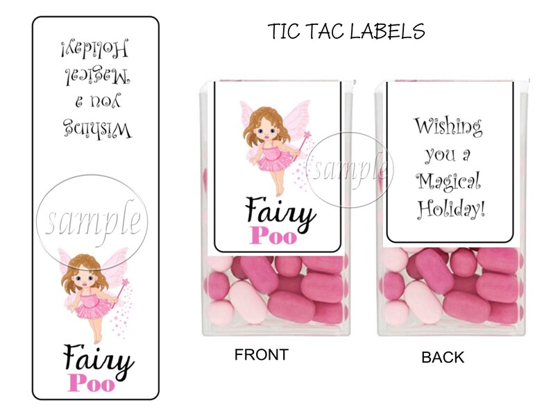 FAIRY POOP Tic Tac Labels Stickers Birthday Party Favors | Etsy
