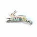 Rabbit Pin, Rabbit Brooch, Rabbit Floral Pin, Rabbit Jewelry, Rabbit ...