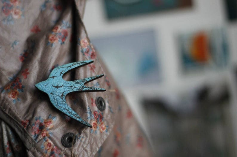 Bird Pin, Bird Brooch, Swallow Brooch, Swallow Pin, Swallow Jewelry ...