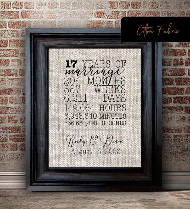 17 Year Wedding Anniversary Gift for Parents Gift for Mom | Etsy