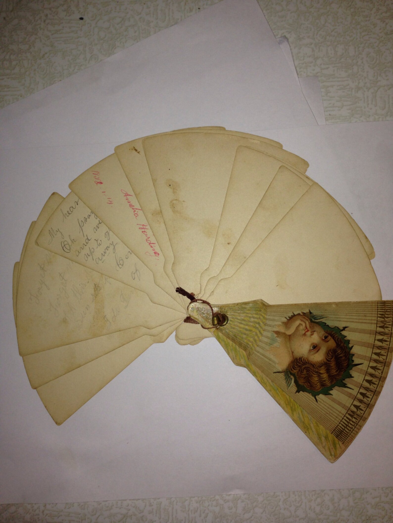 Antique, Circa 1880s Victorian Paper Fan With HANDWRITTEN Notes - Etsy