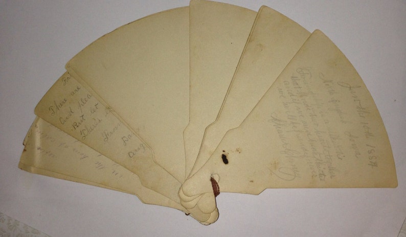 Antique, Circa 1880s Victorian Paper Fan With HANDWRITTEN Notes - Etsy